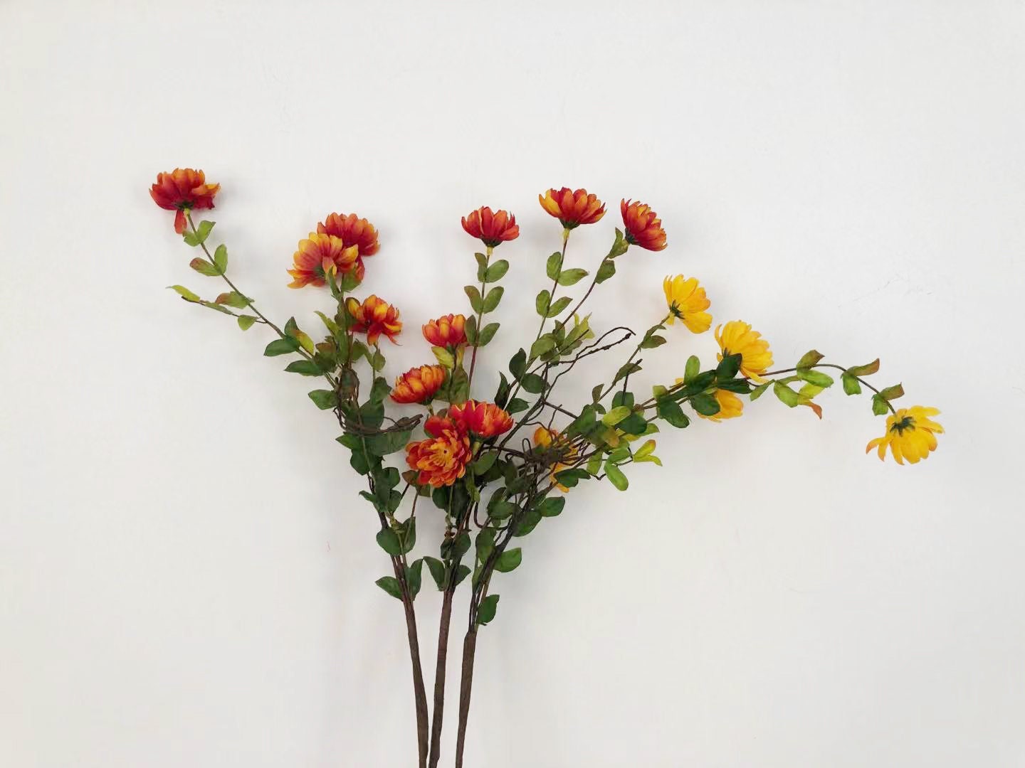 Small Daisy Flower Stem With Leaves, Artificial Flower, Rustic Wild ...