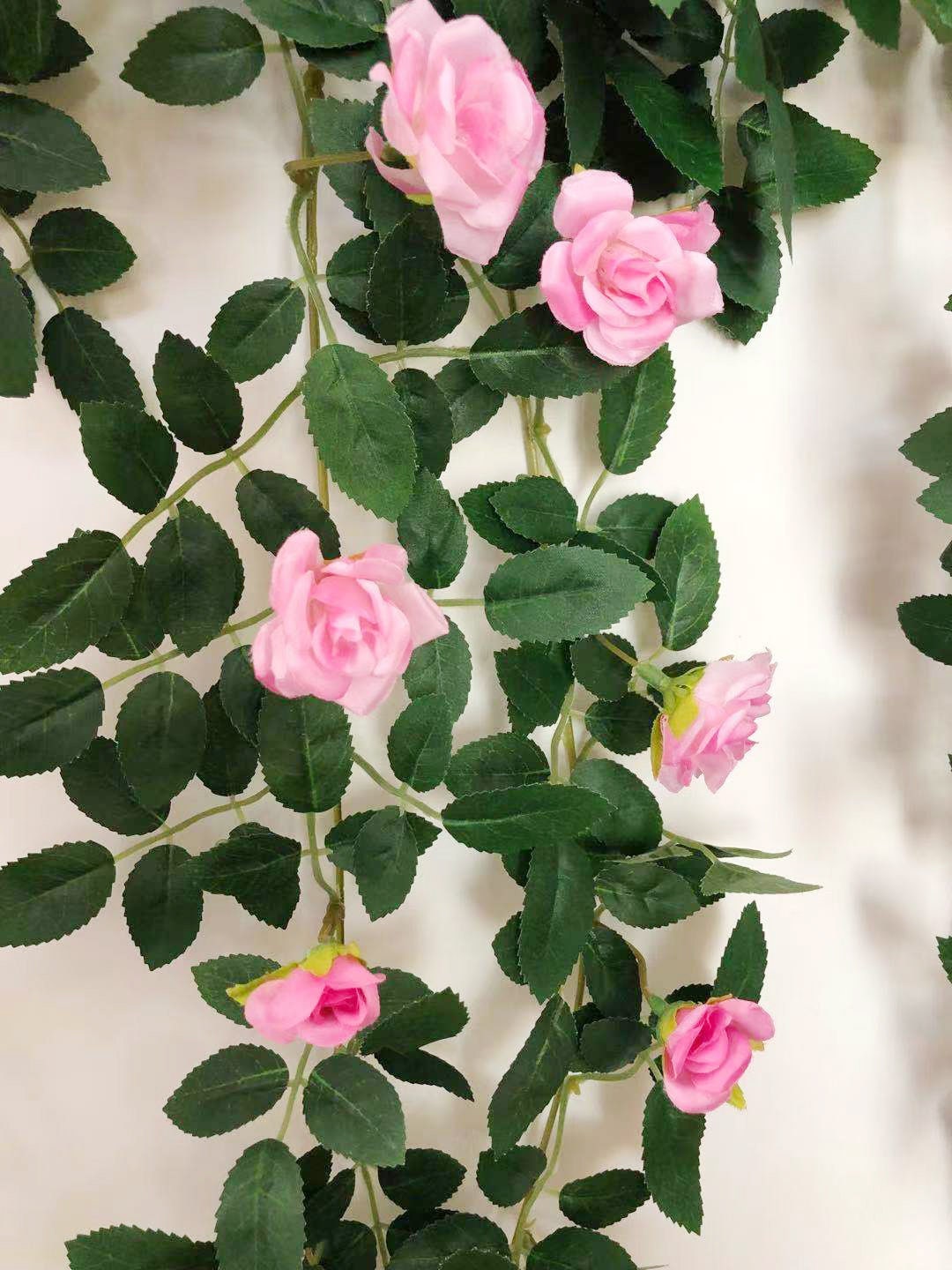 Trailing Rose Vine With Rich Leaves, Artificial Climbing Rosa, Hanging ...