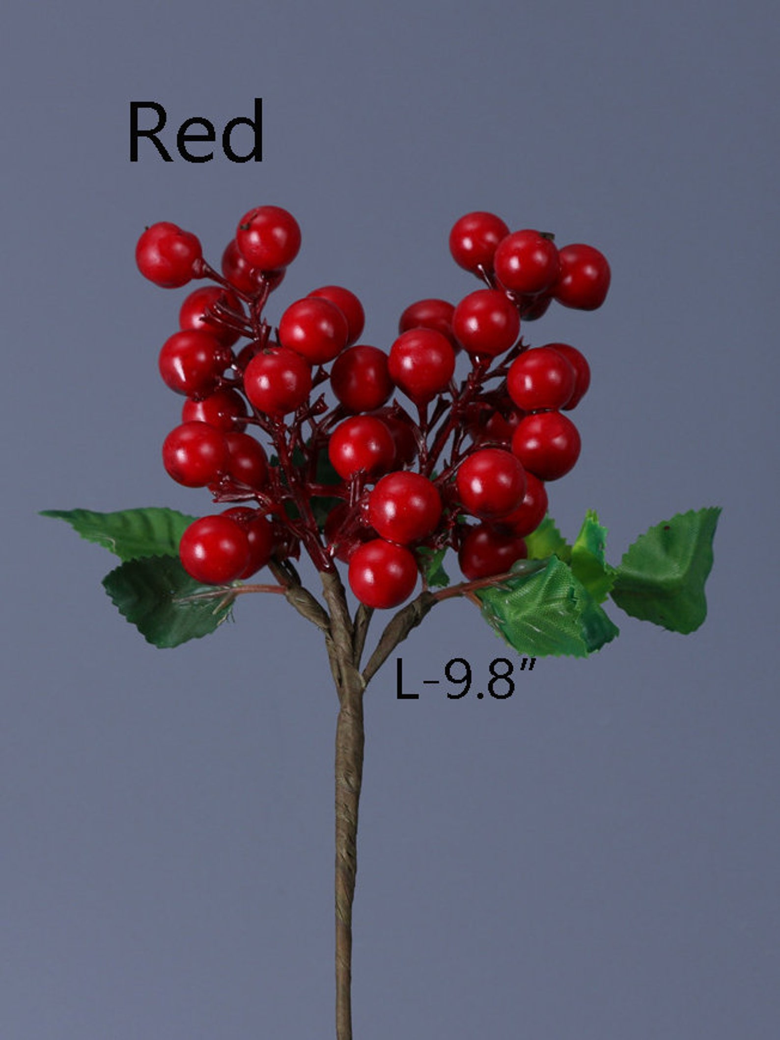 Artificial Berry Stems With Foliage, Fake Blueberry Spray, Rustic Small ...