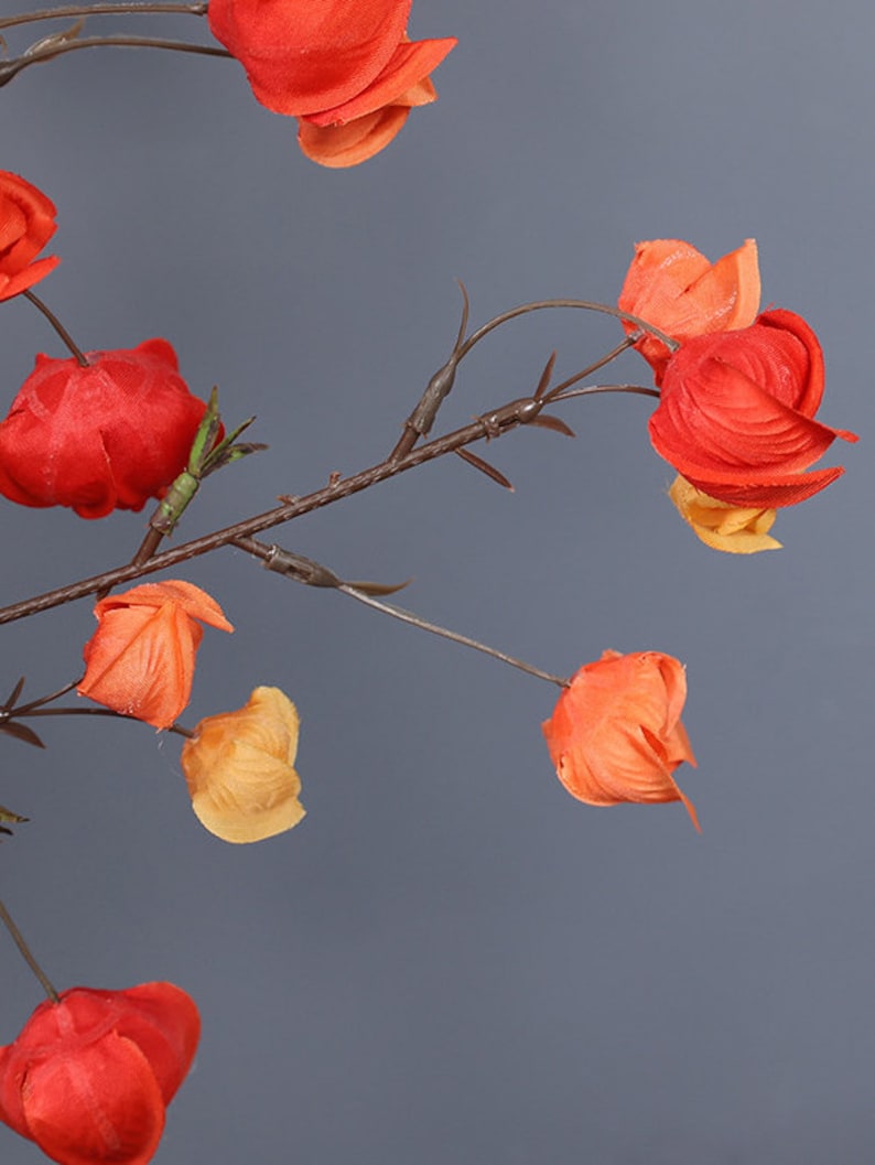Fake Physalis Branch, Rustic Lantern Fruit, Goldenberry Stem, Realistic ...