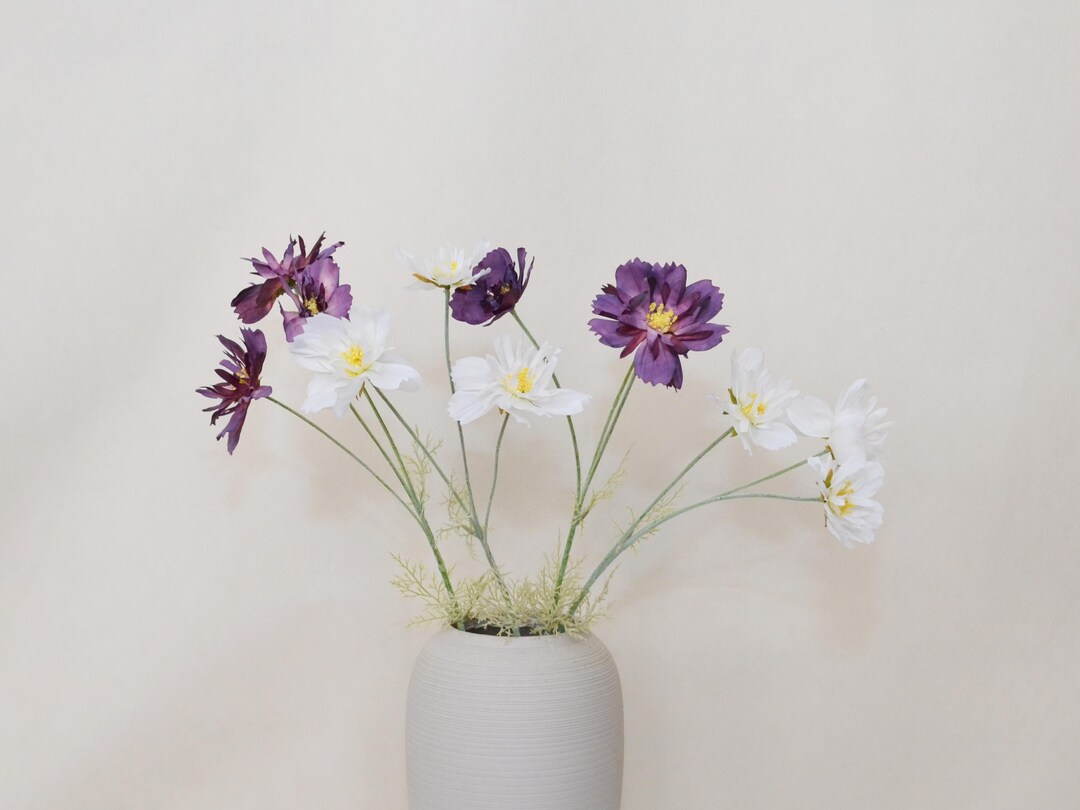 Fake Cosmos Daisy, Galsang Flower Stem With Leaves, Artificial Flower ...