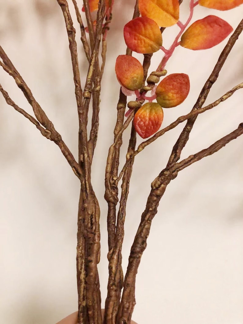 Autumn Ficus Twigs, Artificial Foliage Branches, Fall Rustic Floral ...