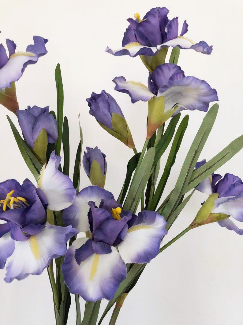 Fake Iris Long Stem With Bud Artificial Flowers and Foliage - Etsy