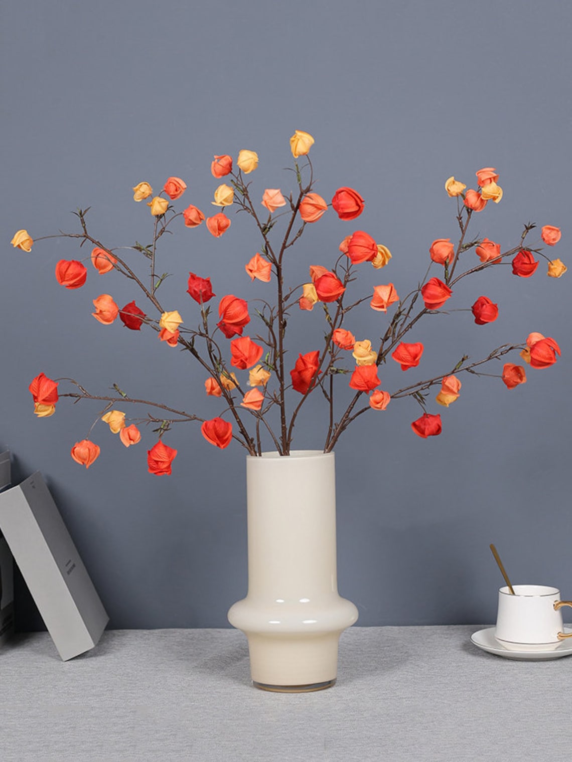 Fake Physalis Branch, Rustic Lantern Fruit, Goldenberry Stem, Realistic ...