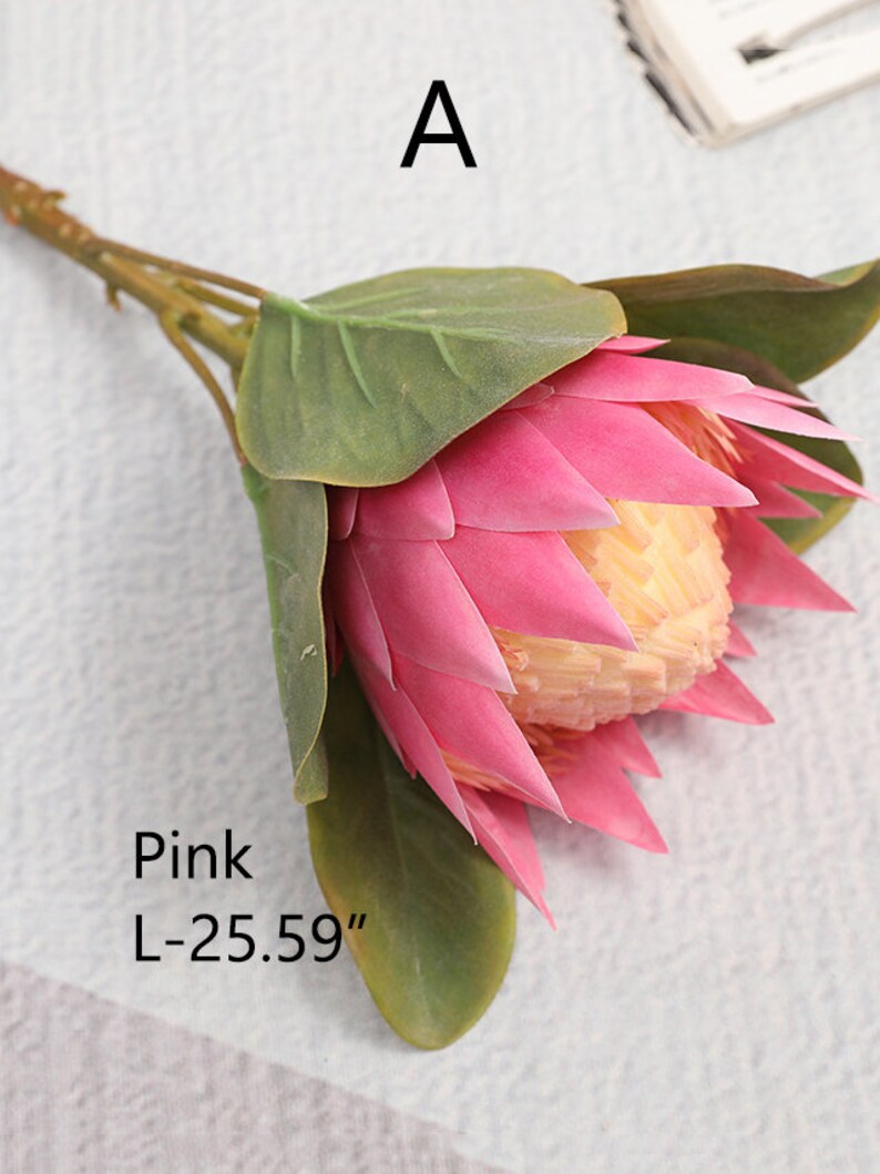 Artificial Protea Flower Stems With Leaves, Tropical Flower Craft, Home ...