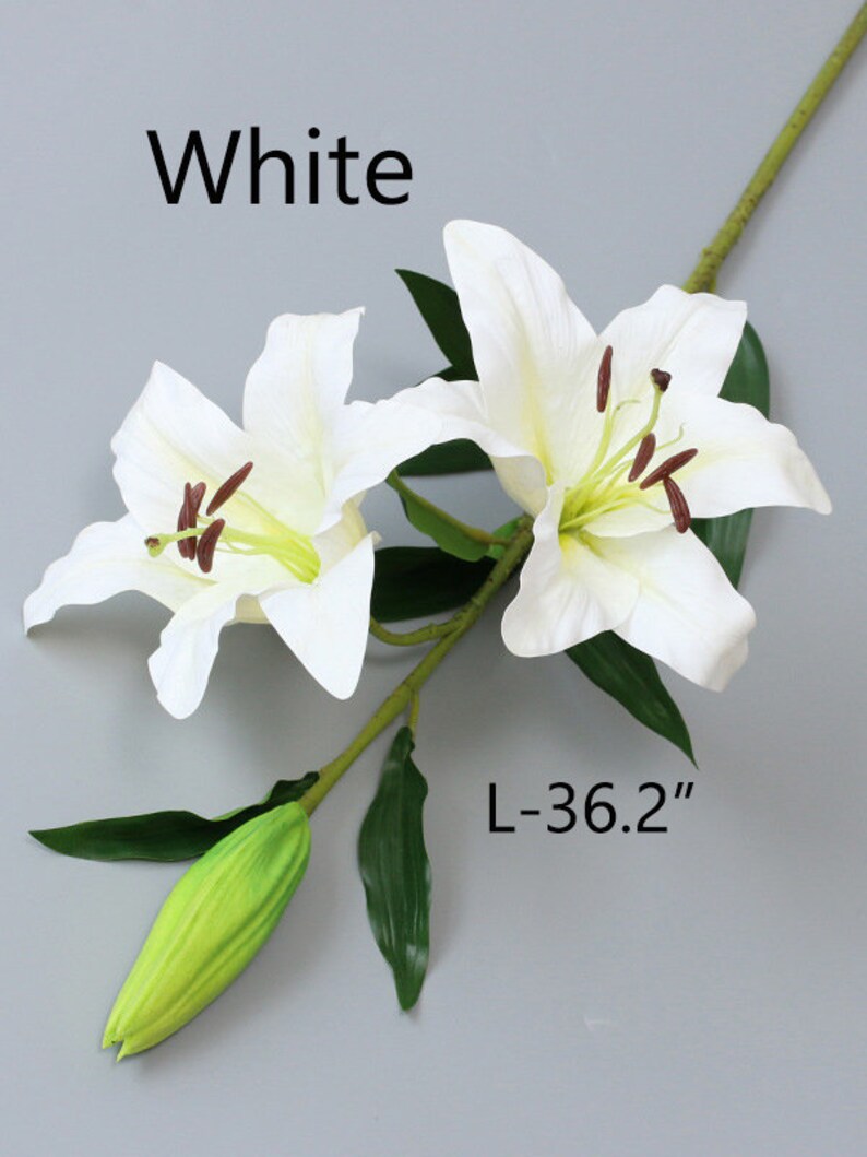 Real Touch Lily Long Stem With Bud and Leaves Artificial - Etsy
