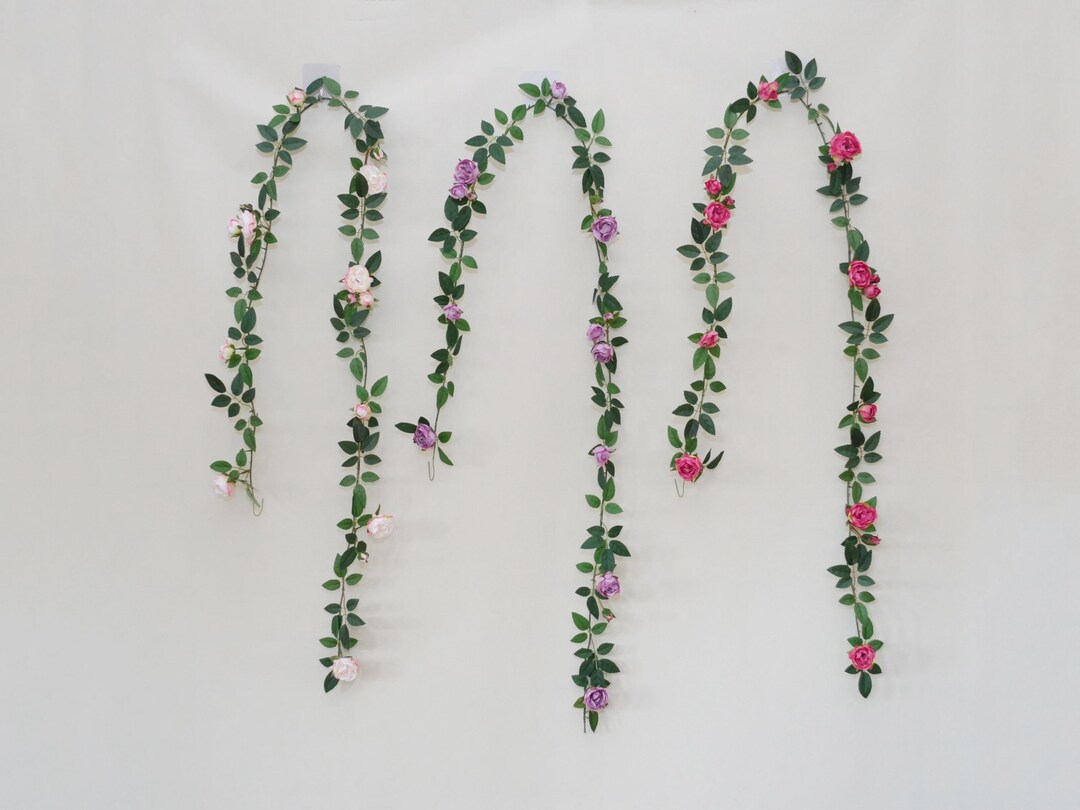 Artificial Rose Flower Vine, Rose With Leaf, Wedding Floral Decor, for ...