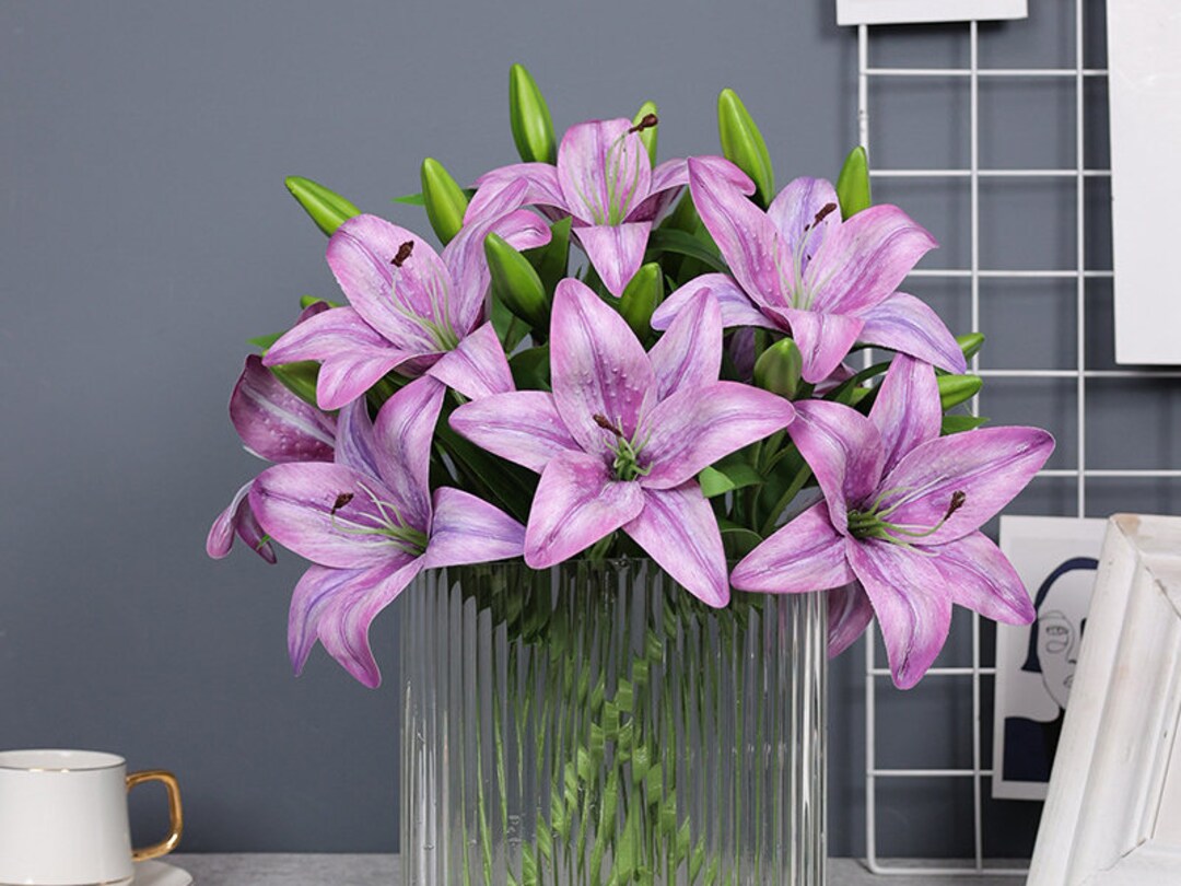 Real Touch Lily With Bud, Artificial Flower Crafts, Living Room Floral ...