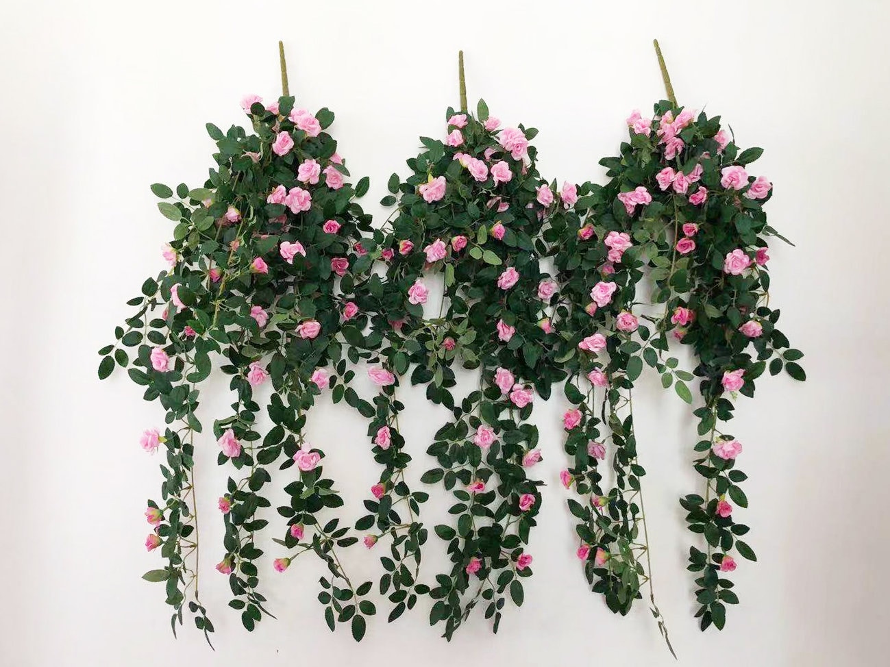 Trailing Rose Vine With Rich Leaves, Artificial Climbing Rosa, Hanging ...