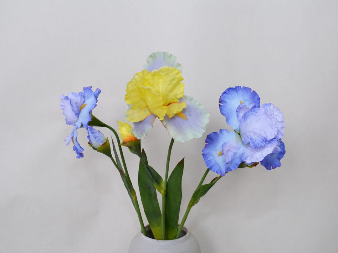 Fake Iris Long Stem With Bud, Artificial Flowers and Foliage, Home ...