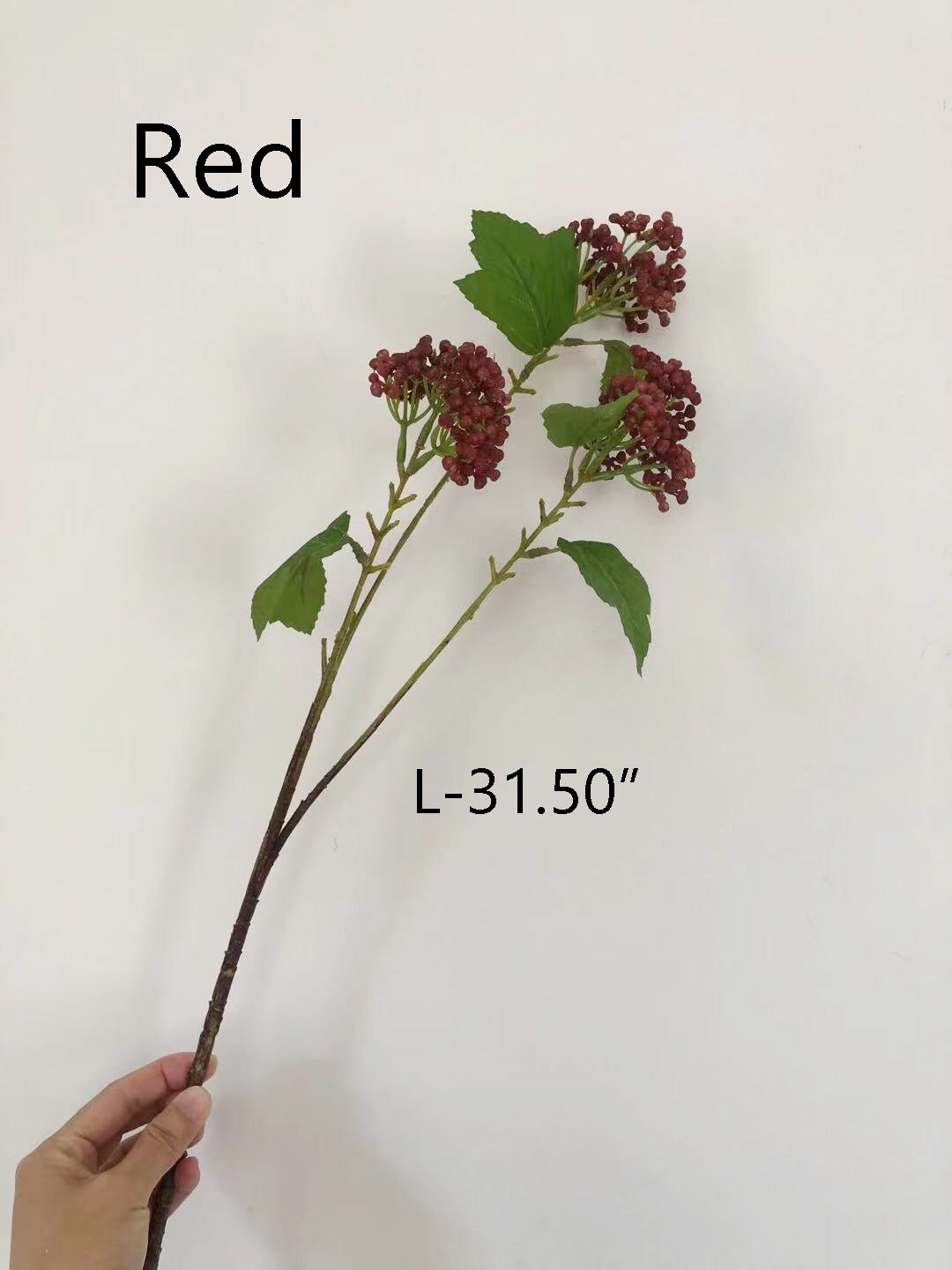 Viburnum Opulus Seed Stem With Foliage, Artificial Cranberry, Fake ...