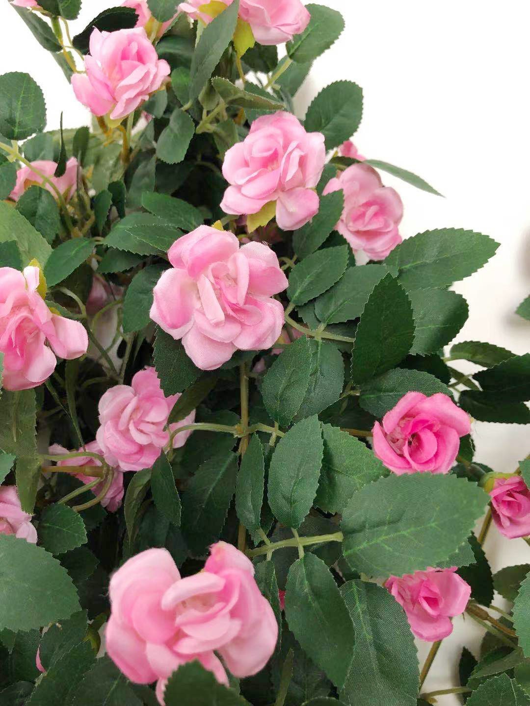 Trailing Rose Vine With Rich Leaves, Artificial Climbing Rosa, Hanging ...