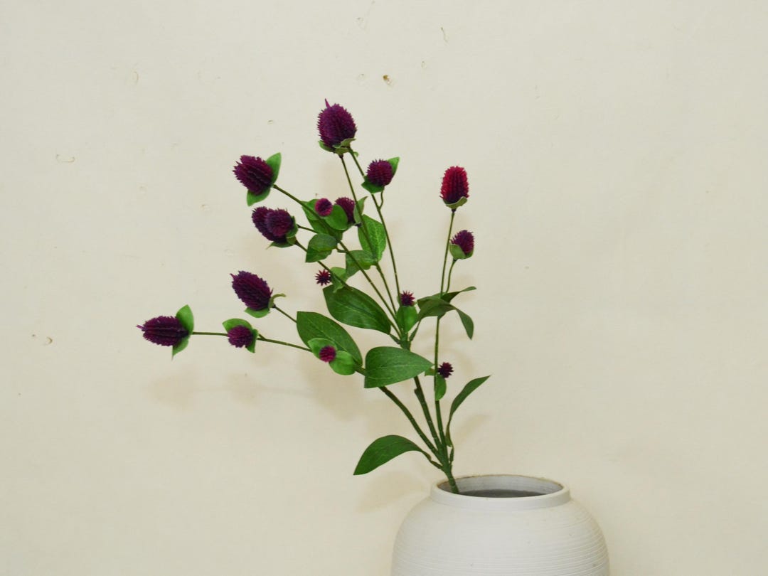 Artificial Sea Holly Stem With Leaves, Eryngium Flower, False Thistle ...