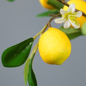 Lemon Branch With Flowers and Leaves, Fake Fruit Crafts, Artificial ...