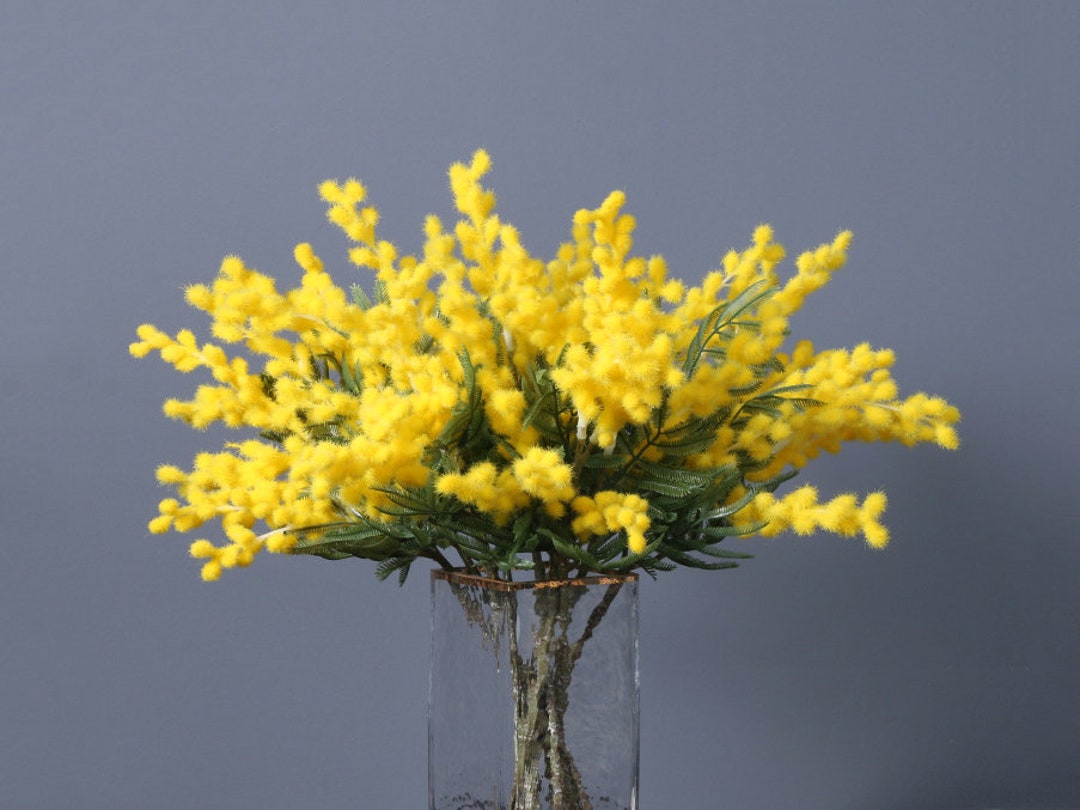 Fake Acacia Spray With Leaves, Artificial Flower Crafts, Rustic Home ...