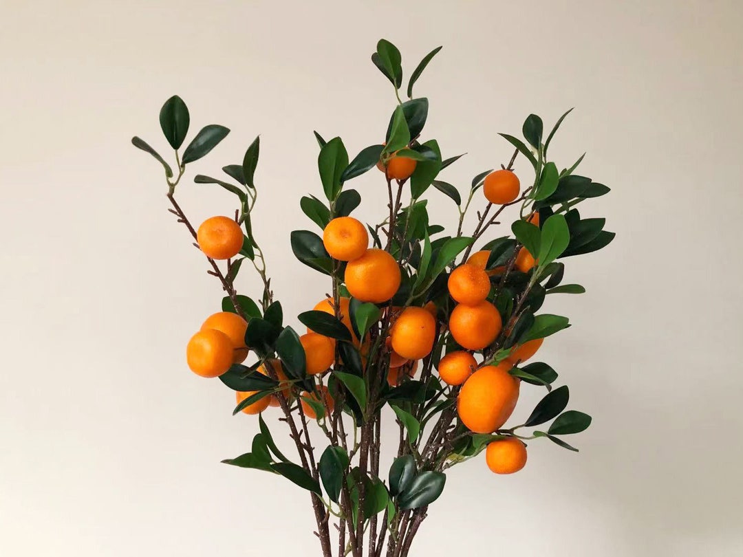 Orange Long Branch With Foliage Artificial, Realistic Citrus Fruit ...