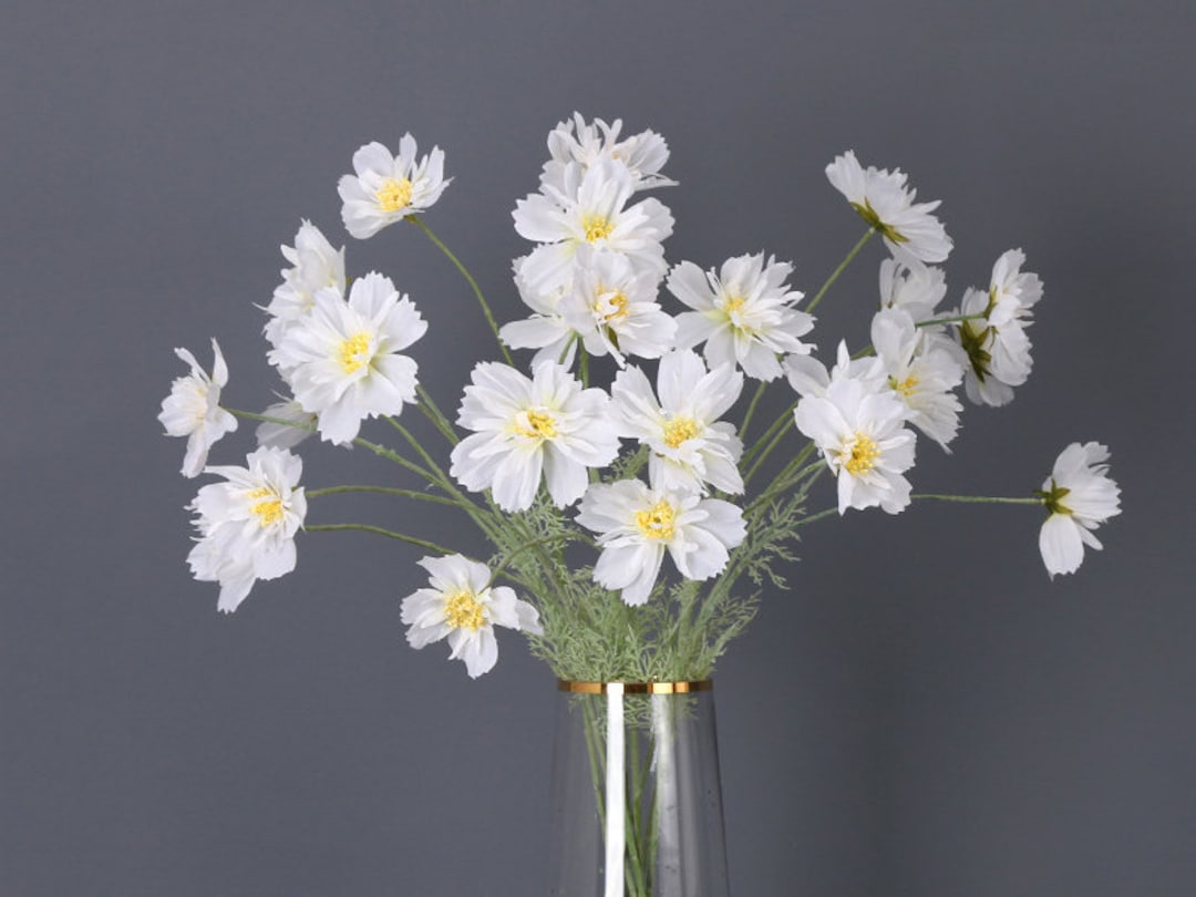 Galsang Flower Stem With Foliage, Fake Cosmos Daisy, Artificial Flower ...