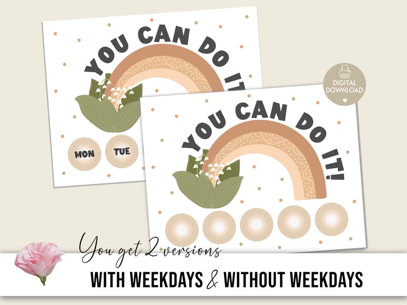 Rainbow Reward Chart Boho for Kids and Toddlers, Preschool Printables ...