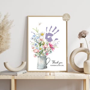 Flower Handprint Craft DIY Thank You Gift From Toddler Kids Babys ...