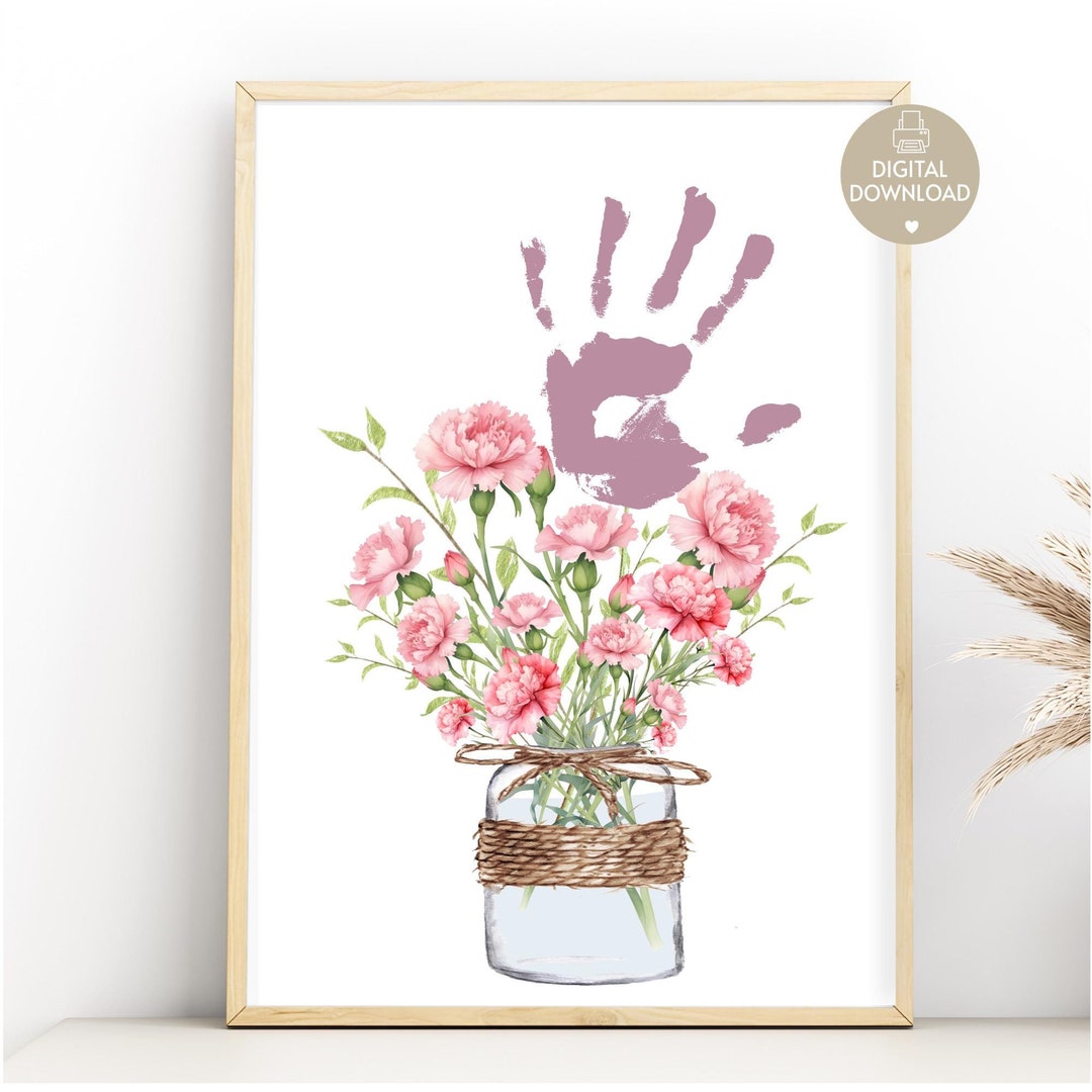 Handprint Art Flower Bouquet, Handprint Craft Gift Idea, Teacher ...