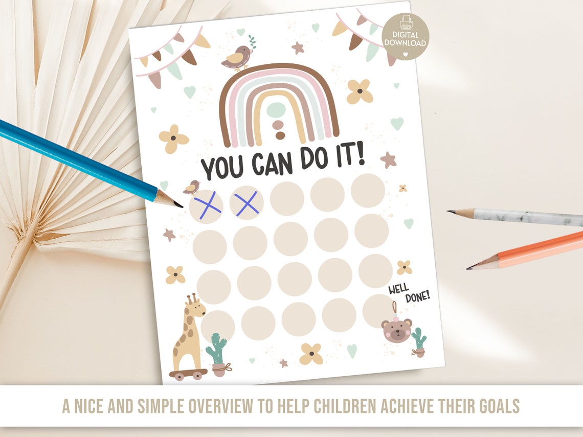 Rainbow Reward Chart Kids, Behavior Chart, Preschool Printables ...