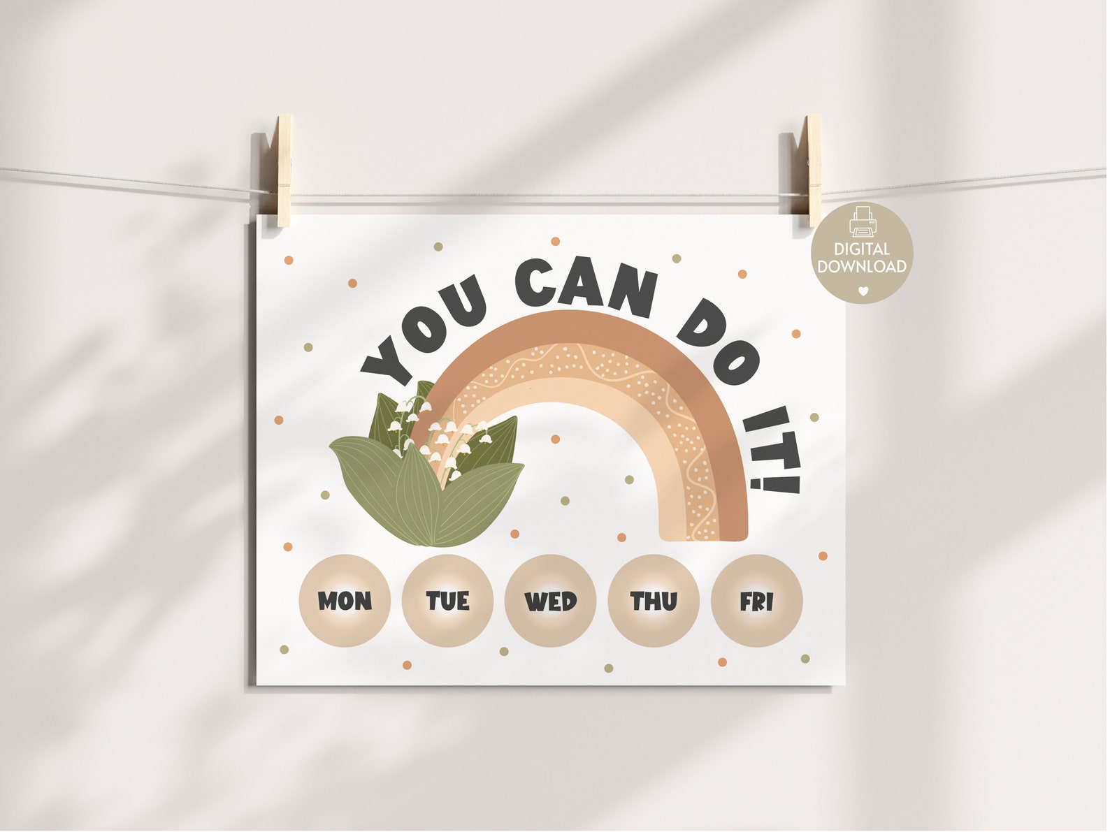 Rainbow Reward Chart Boho for Kids and Toddlers, Preschool Printables ...