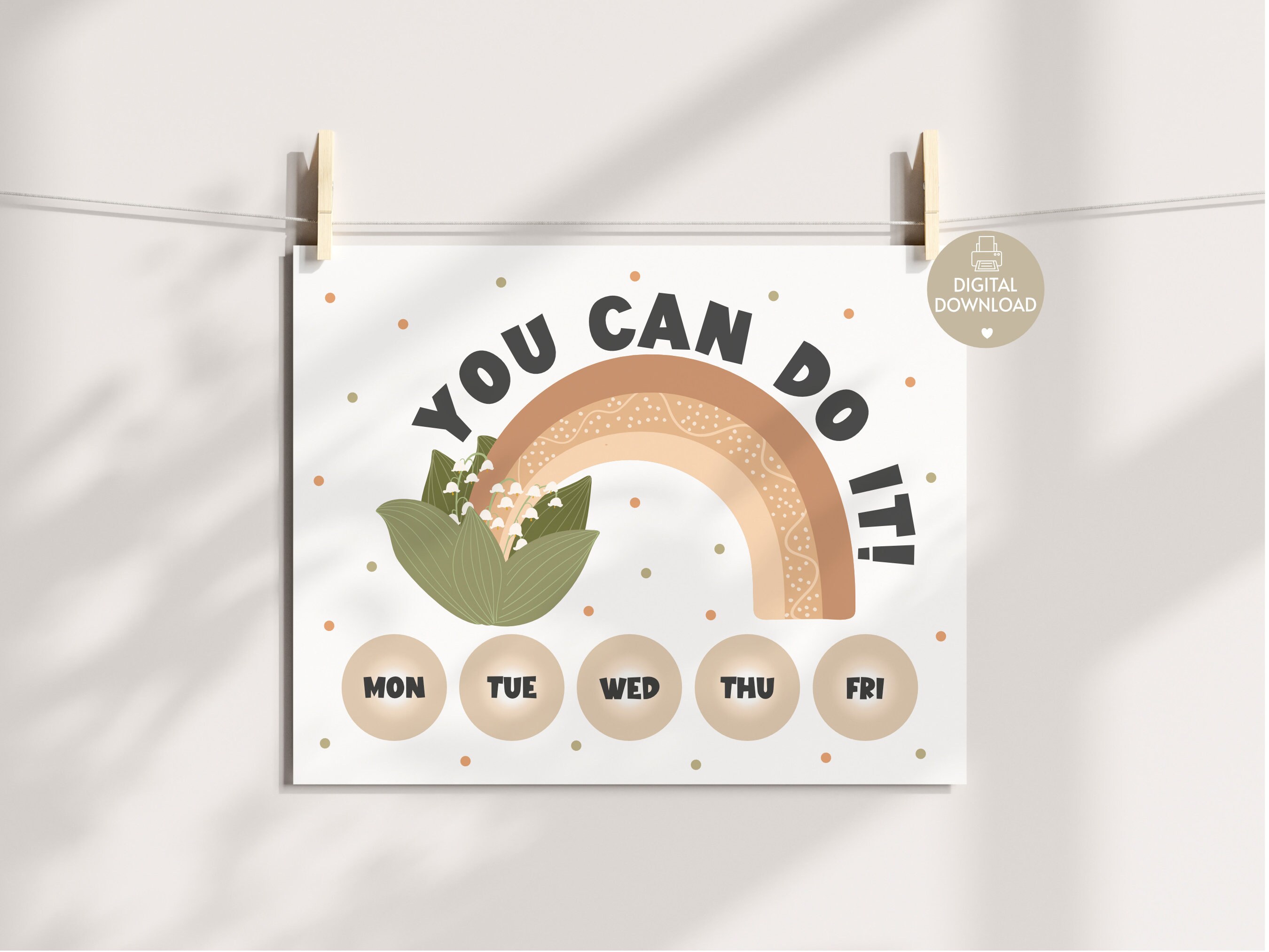 Rainbow Reward Chart Boho for Kids and Toddlers, Preschool Printables ...