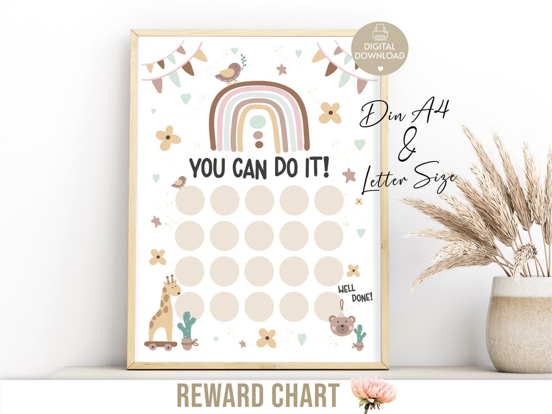 Rainbow Reward Chart Kids, Behavior Chart, Preschool Printables ...