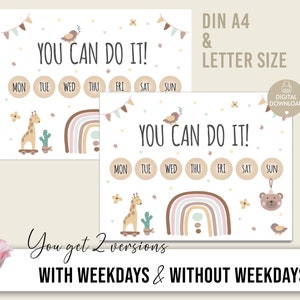 Girls Reward Chart Boho, Behavior Chart Toddler, Routine Chart Kids ...