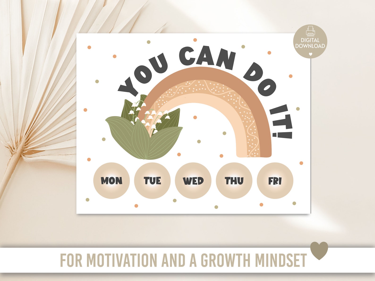 Rainbow Reward Chart Boho for Kids and Toddlers, Preschool Printables ...