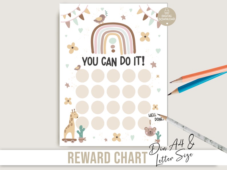 Rainbow Reward Chart Kids, Behavior Chart, Preschool Printables ...