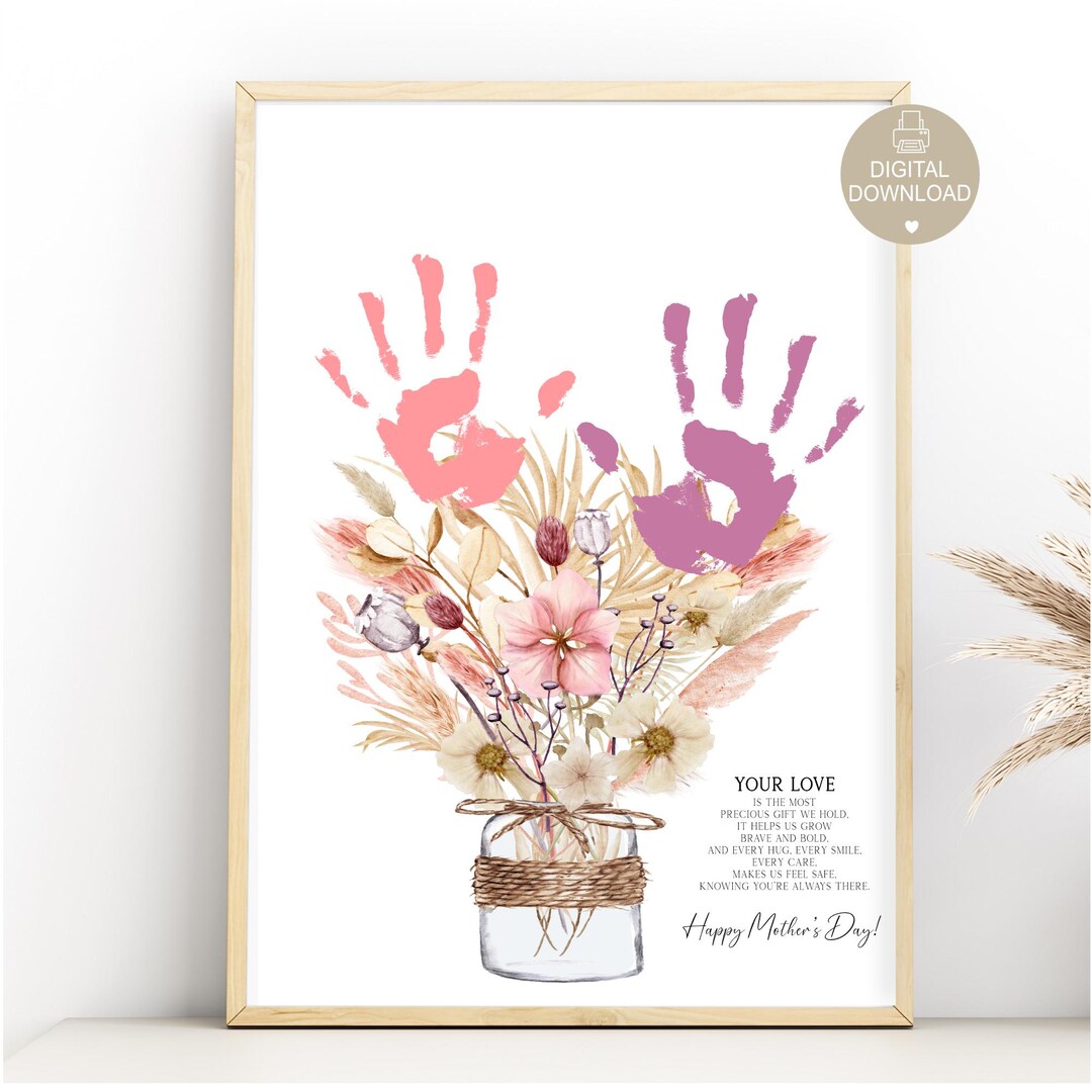 Mothers Day Handprint Craft, Mothers Day Keepsake, Mothers Day Craft ...