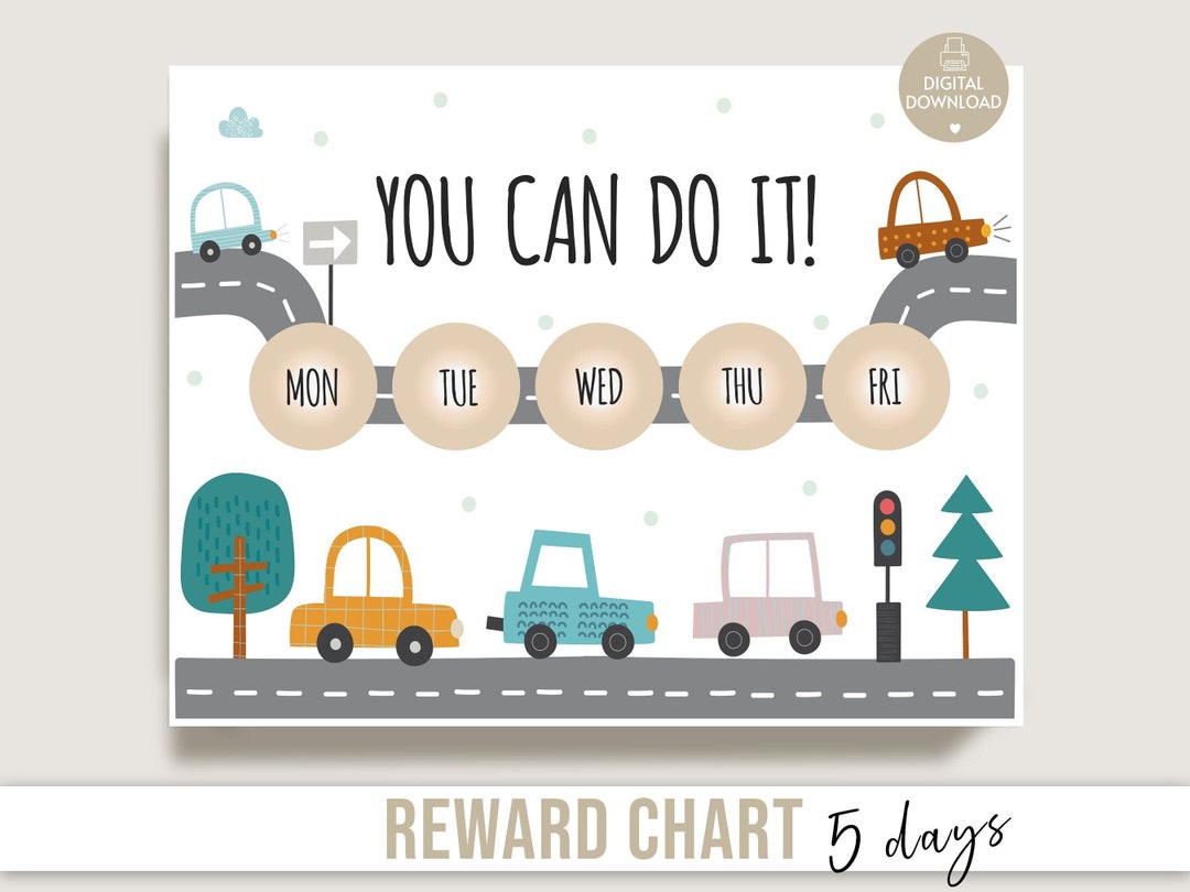 Reward Chart Cars for Toddler Printable Kindergarten Behavior Chart Boy ...