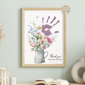 Flower Handprint Craft DIY Thank You Gift From Toddler Kids Babys ...