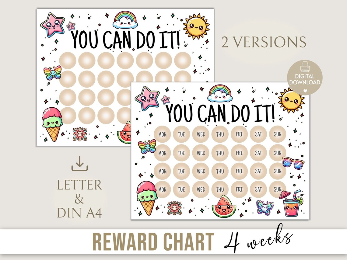 Reward Chart Kids and Toddlers Printable, Chore Chart Kids, Chart ...