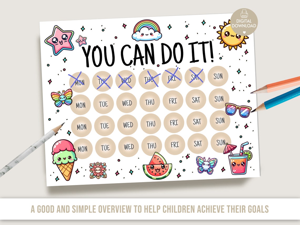 Reward Chart Kids and Toddlers Printable, Chore Chart Kids, Chart ...