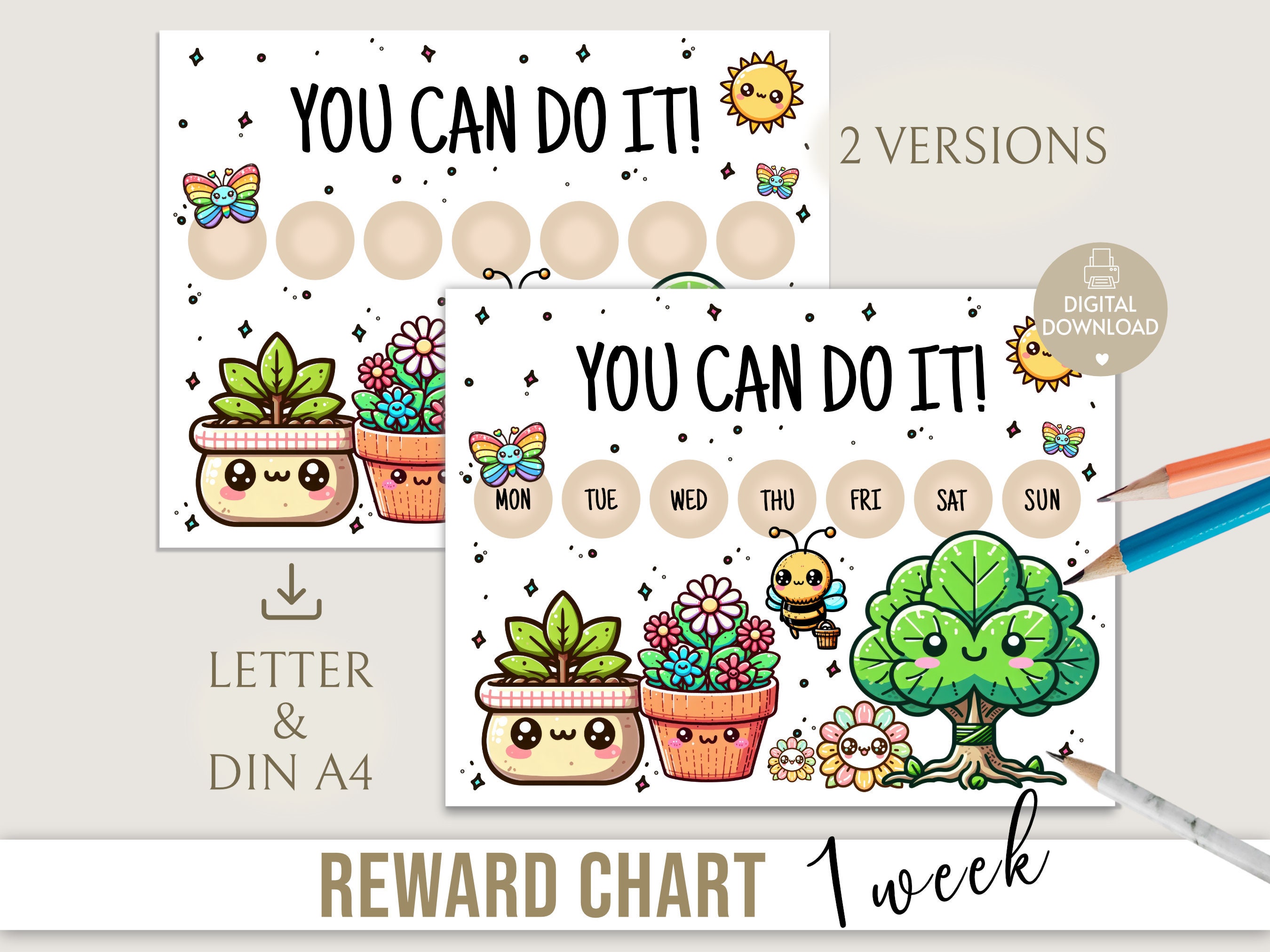 Toddler Reward Chart, Weekly Reward Chart, Preschool Printables ...