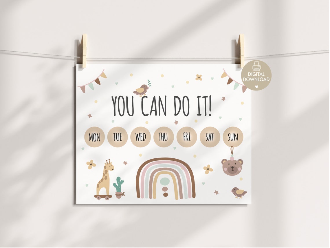 Girls Reward Chart Boho, Behavior Chart Toddler, Routine Chart Kids ...