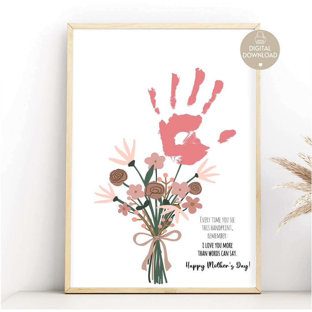 Printable Mothers Day Handprint Craft Keepsake Handprint Art DIY ...