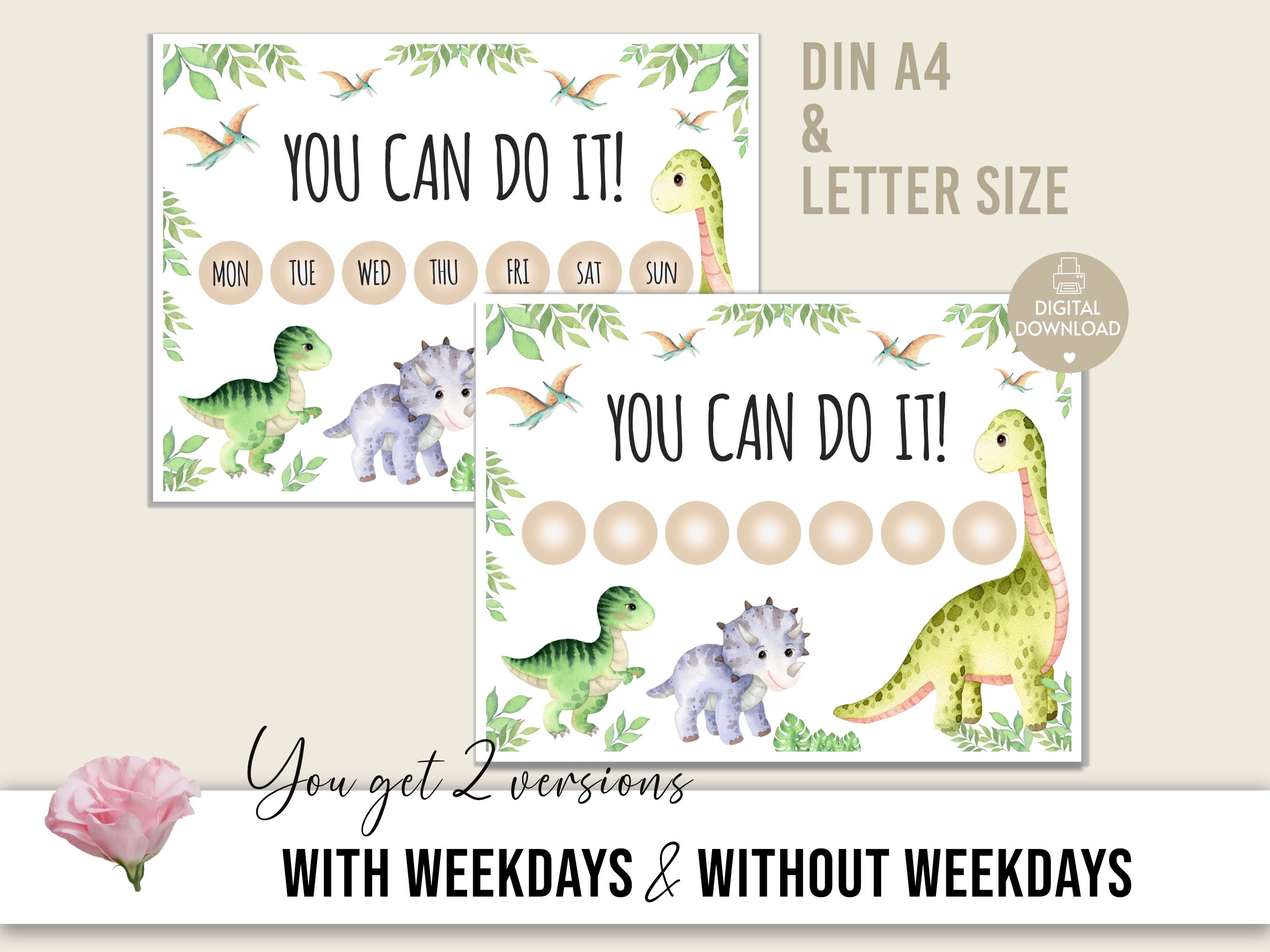 Dinosaur Reward Chart Printable Dinosaur Kids Behavior Chart Weekly ...