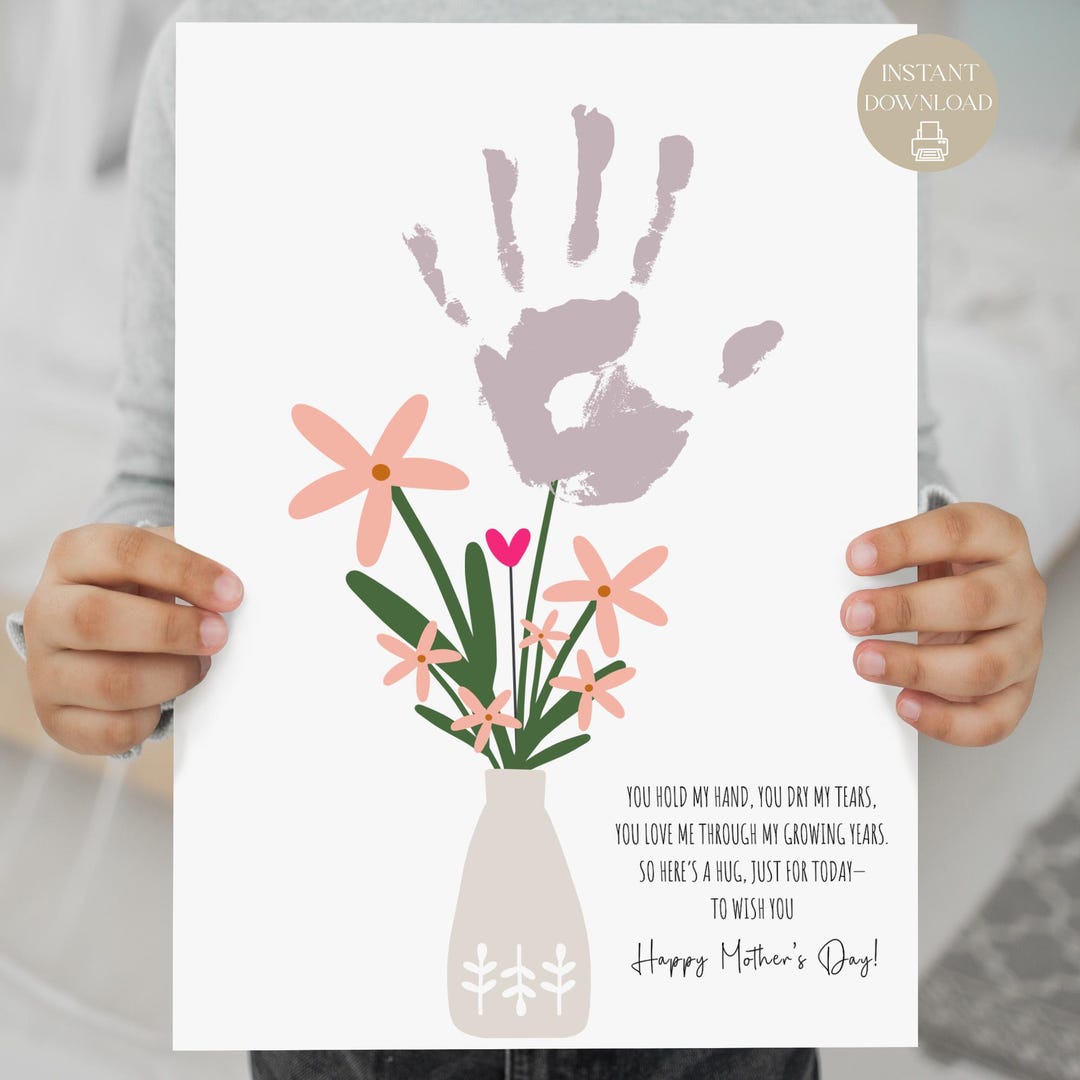 Mothers Day Handprint Craft Printable Keepsake Gift, Handprint Art, DIY ...