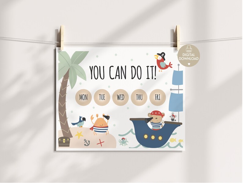 Preschool Reward Chart for Toddlers Printable Behavior Chart Gift for ...