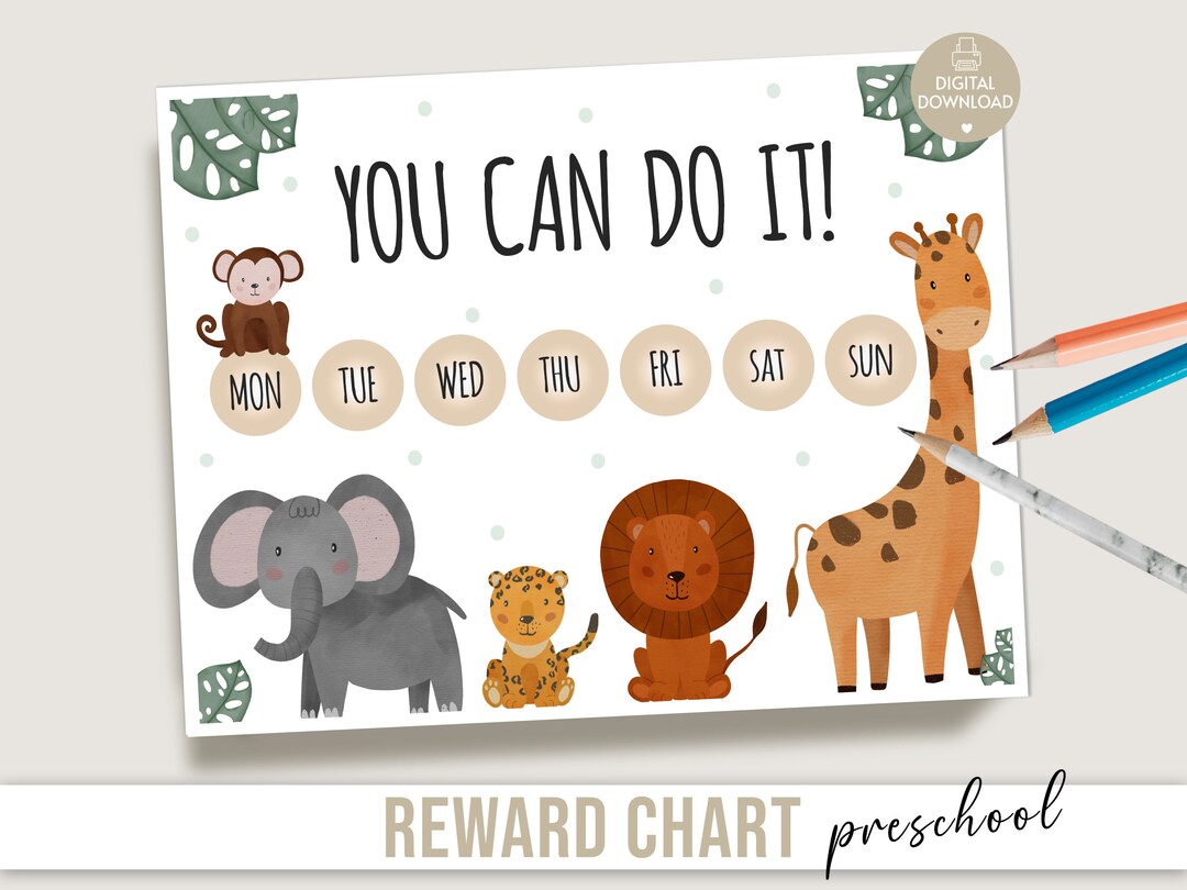 Reward Chart, Toddler Reward Chart, Reward Chart Printable, Kids ...