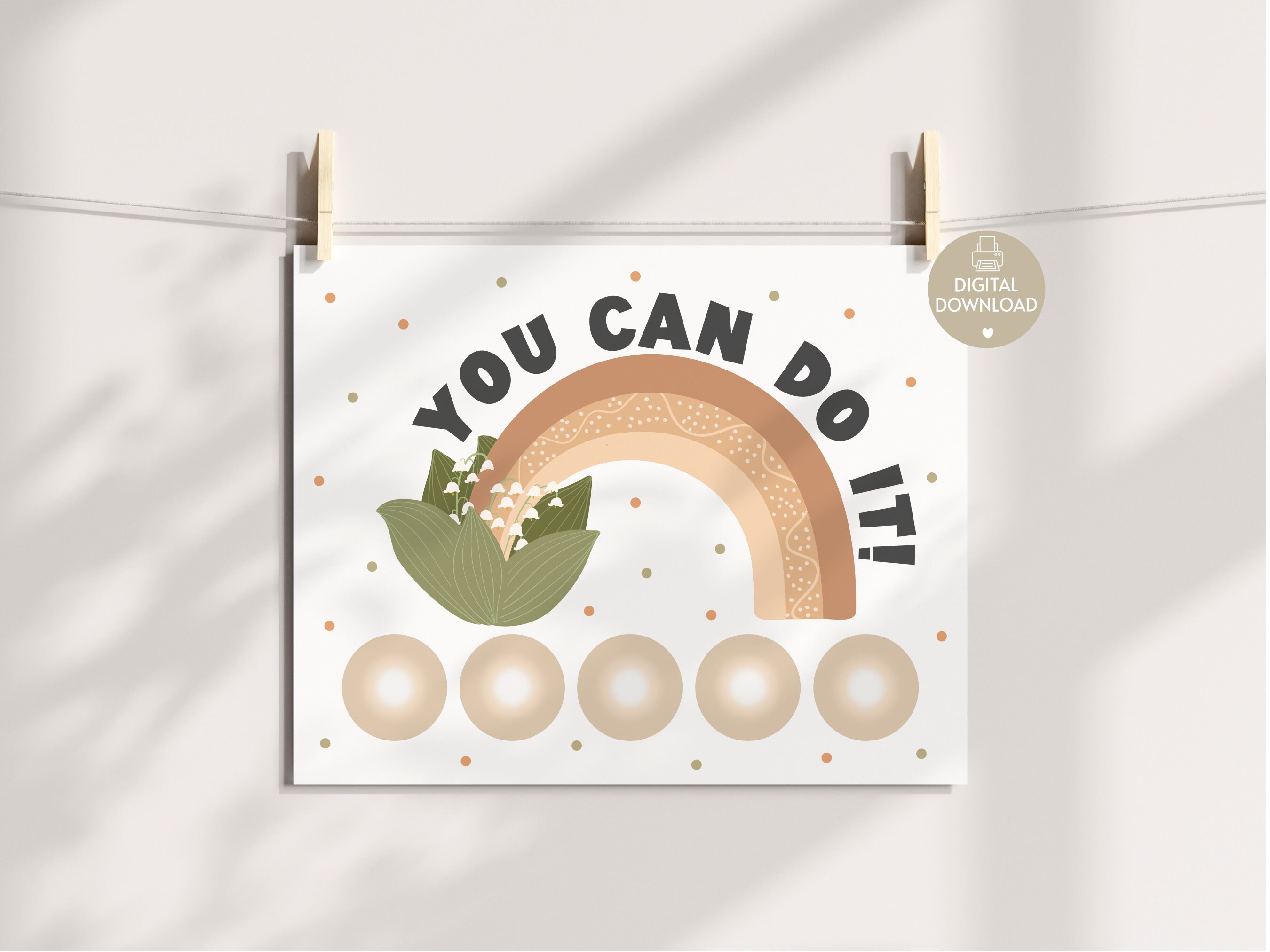 Rainbow Reward Chart Boho for Kids and Toddlers, Preschool Printables ...