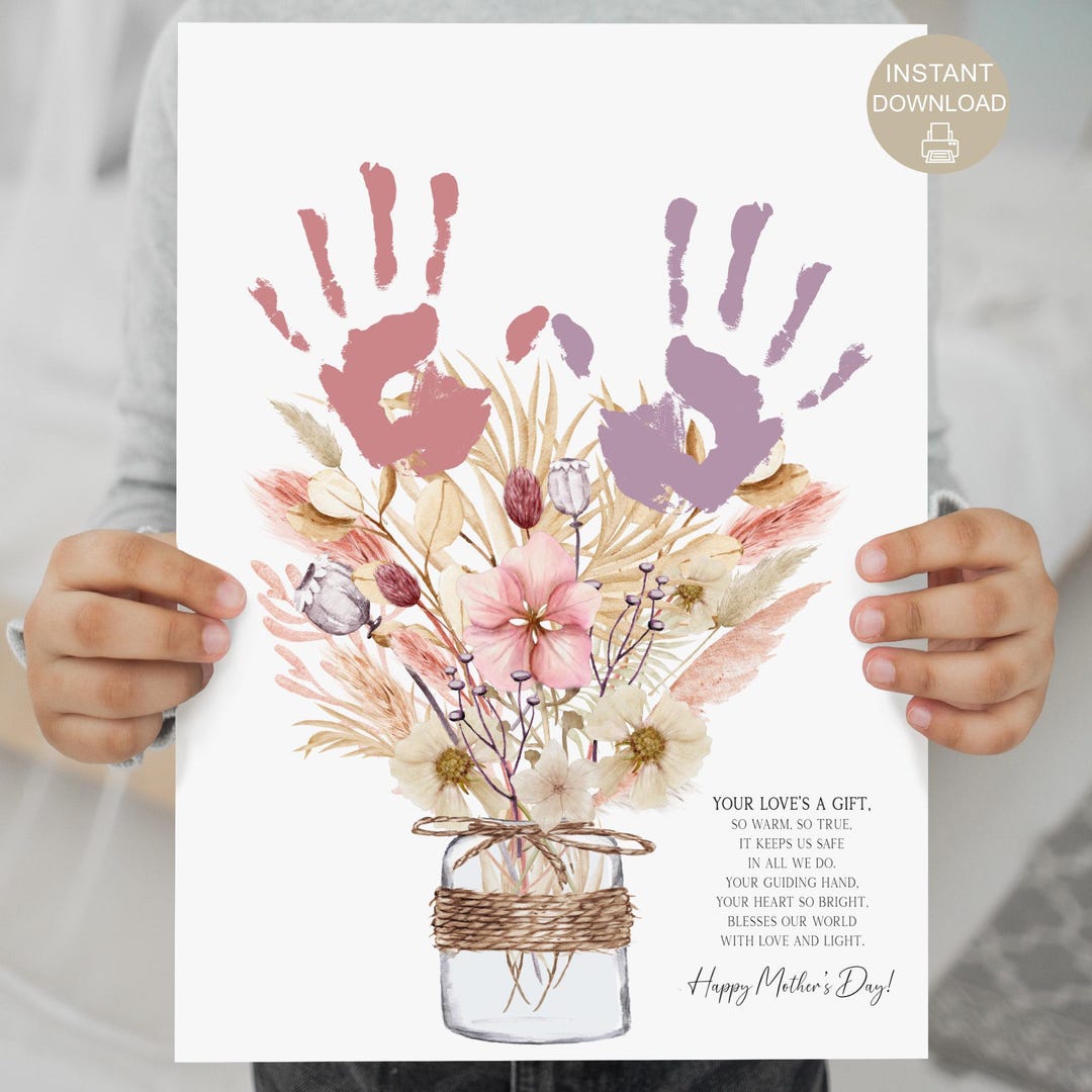 Handprint Mothers Day Keepsake, Mothers Day Craft, Mothers Day Card ...