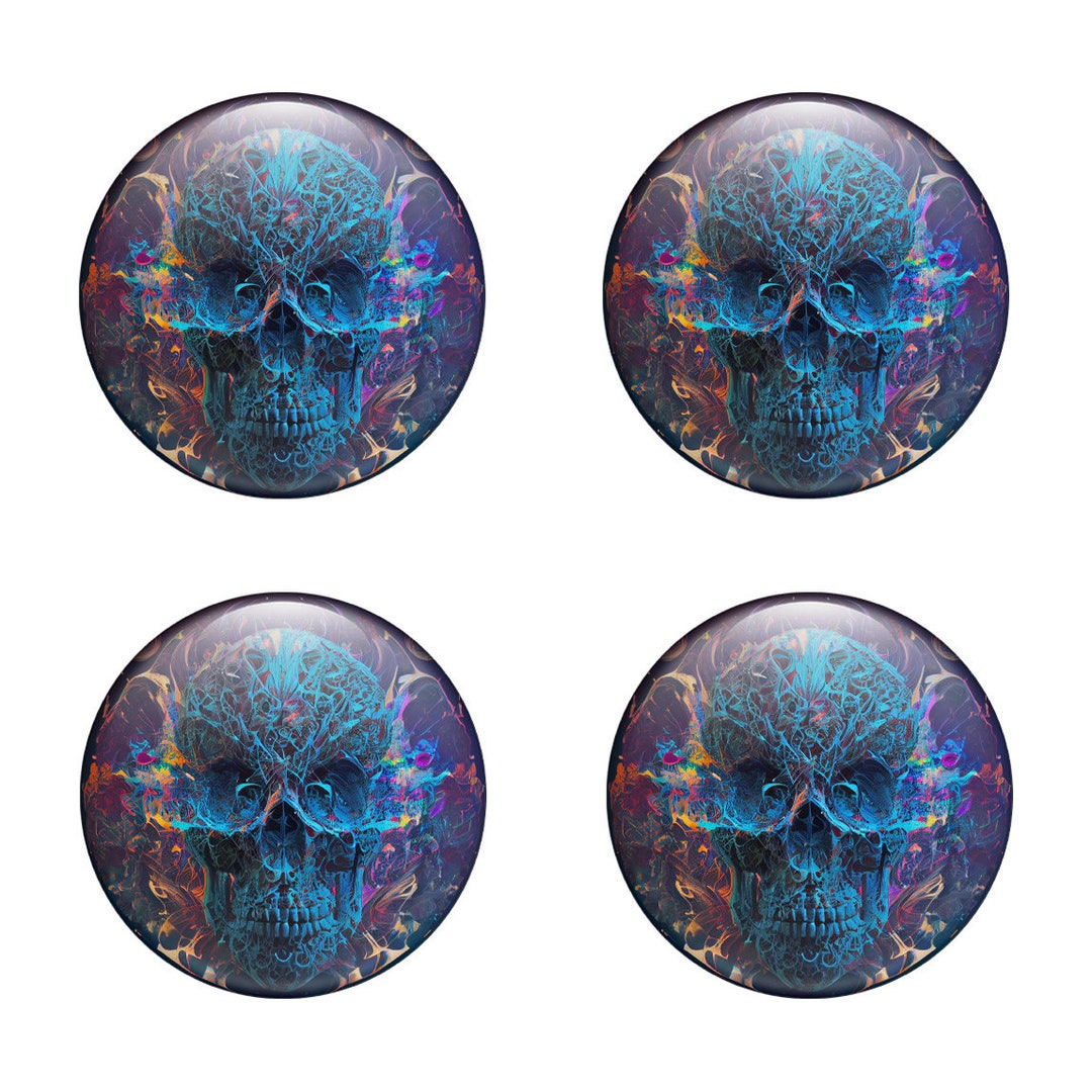 Set of 4 All Sizes 3D Print Surface Domed Stickers Skull Epoxy - Etsy