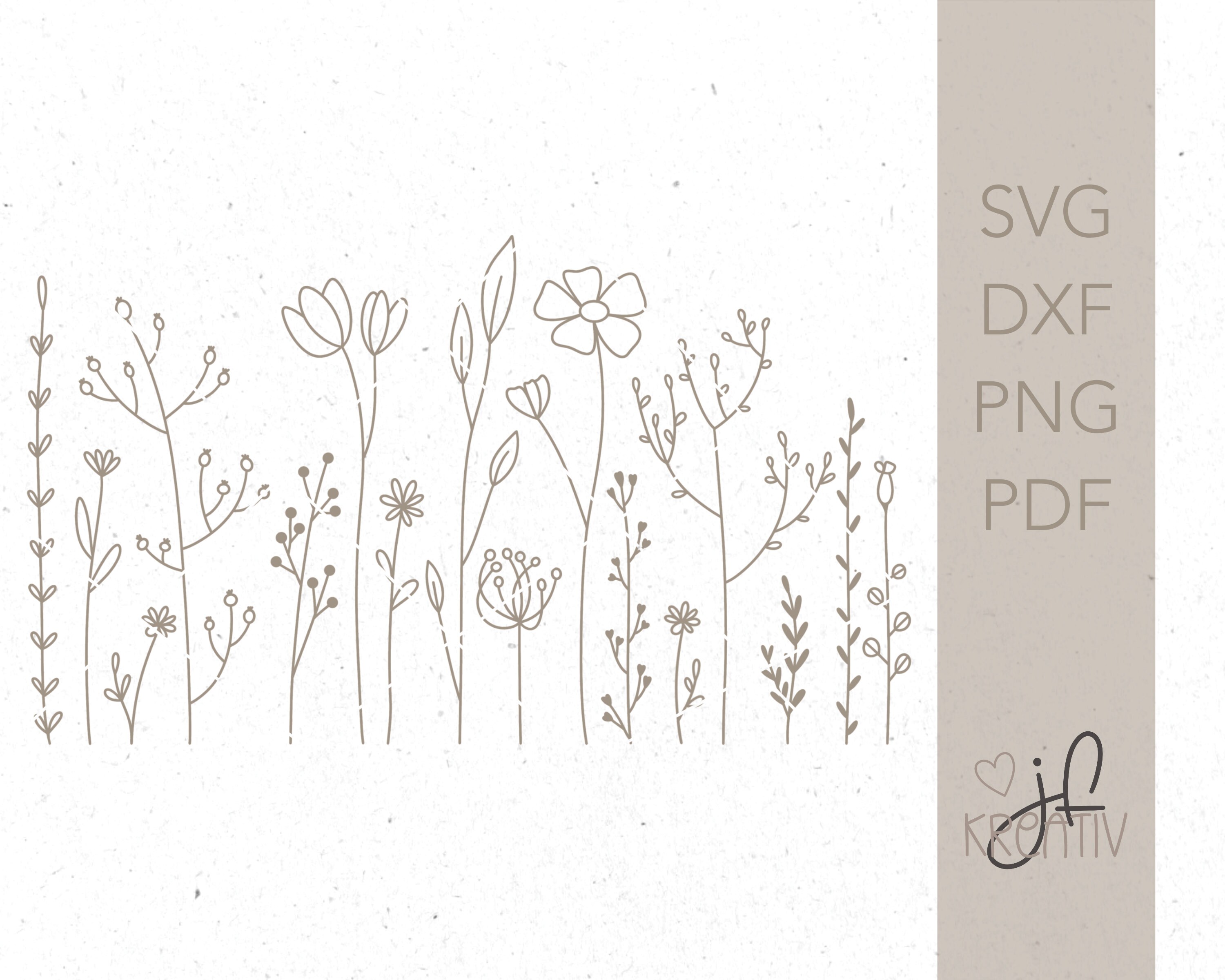 Plotterdatei Wildblumen / Blumen / Blumenwiese ideal für den - Etsy.de