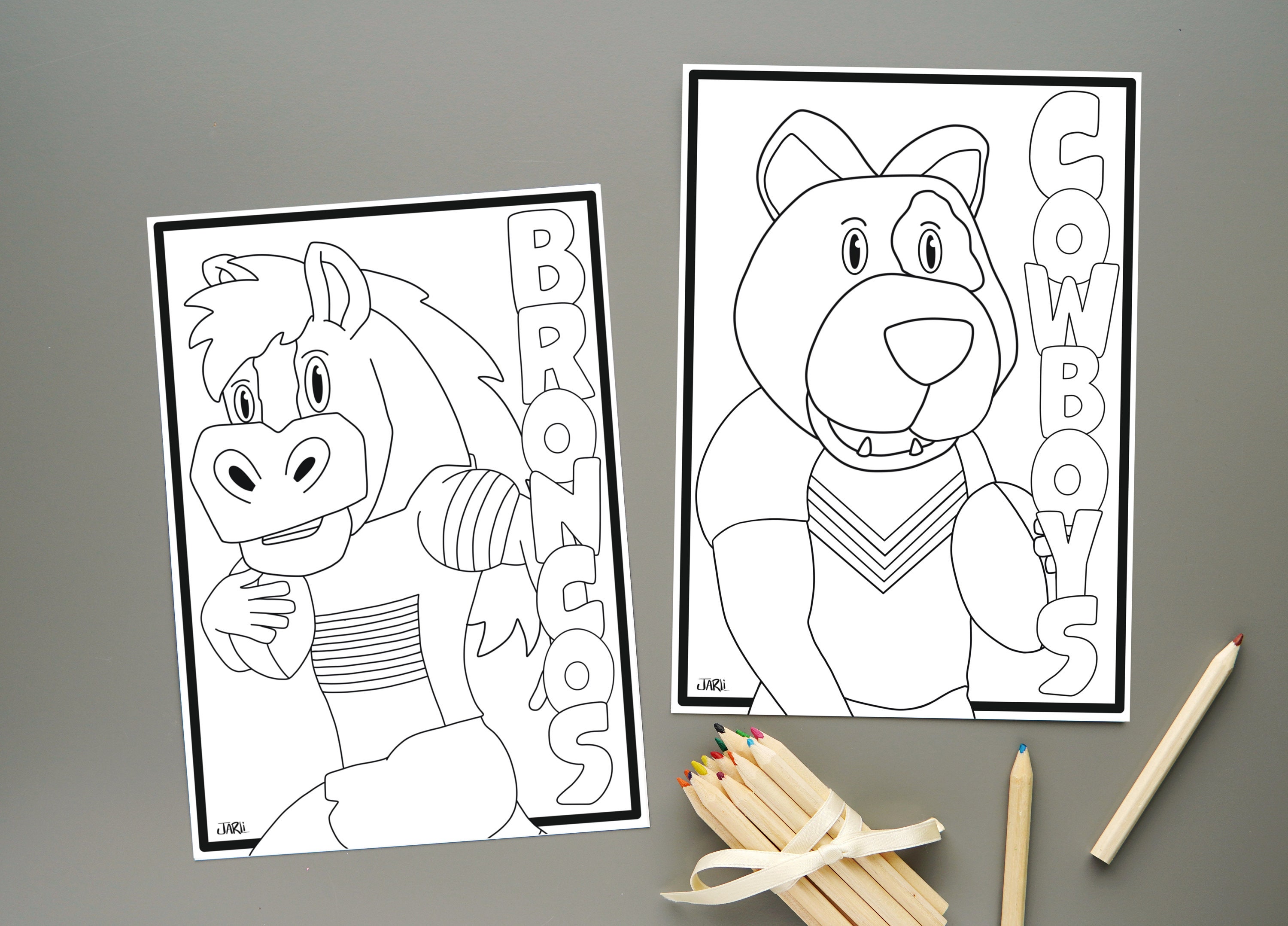 RUGBY LEAGUE MASCOT Colouring Pages - Etsy