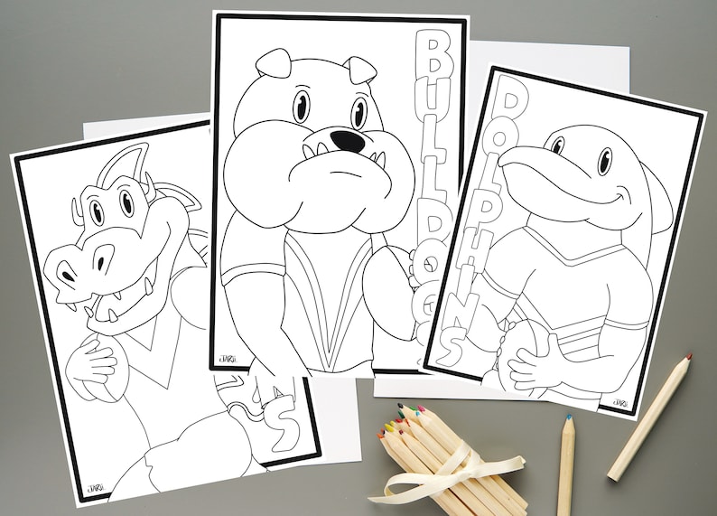RUGBY LEAGUE MASCOT Colouring Pages - Etsy Australia
