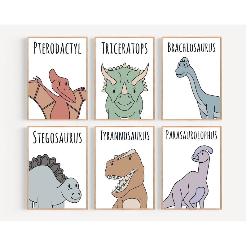Dinosaur Prints - Set of 6 - Etsy